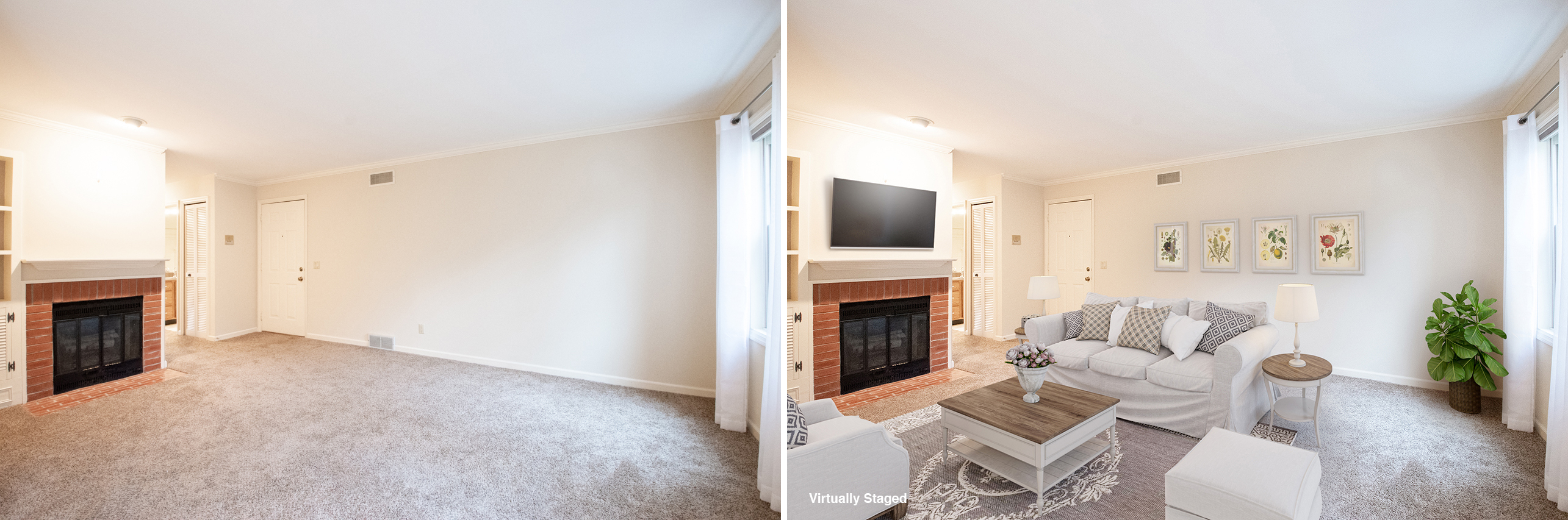 Staging a Vacant Home, Virtually: Before and After Photos